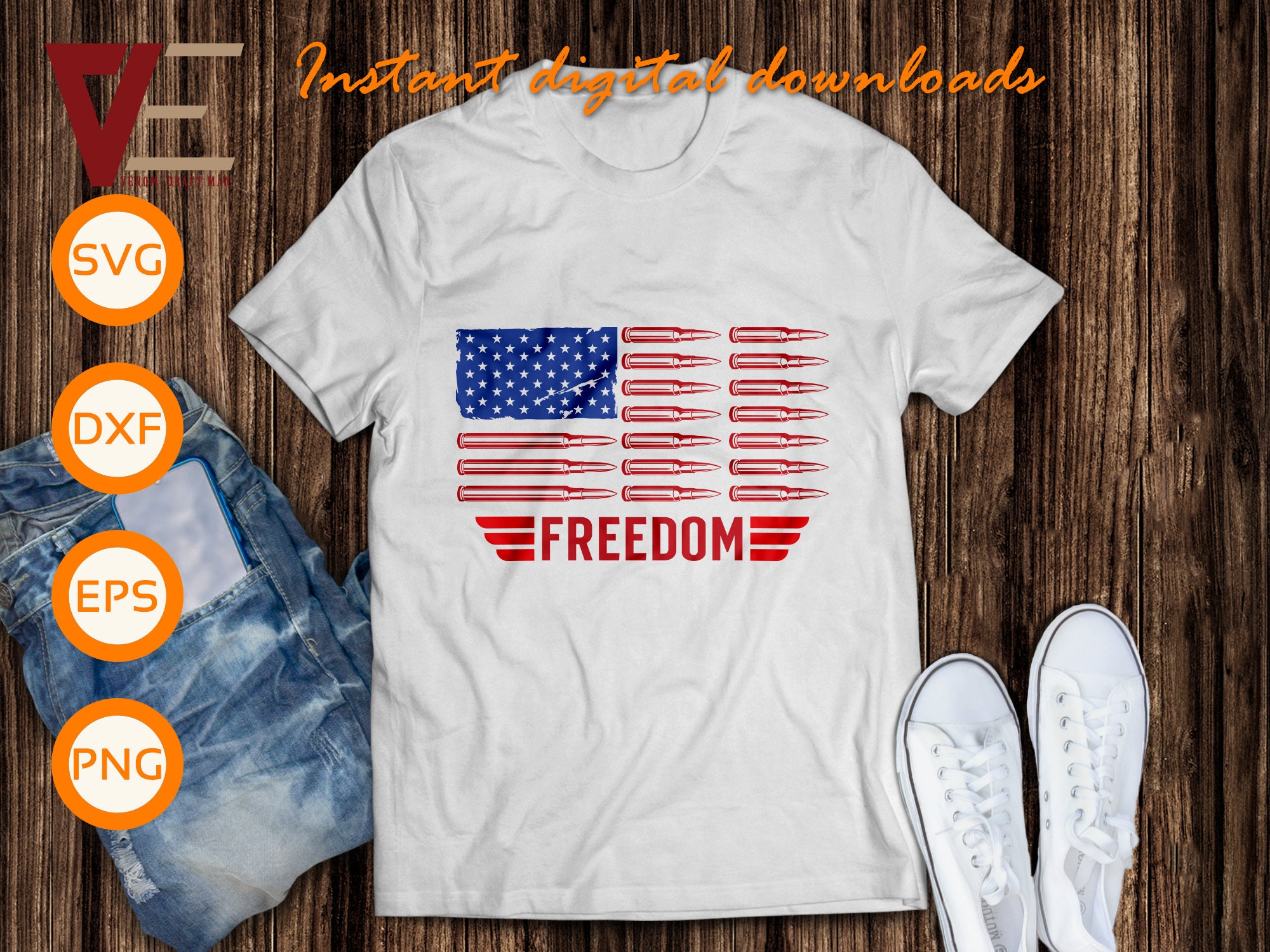 Freedom Bullet Flag Svg Rifle Flag Svg American Flag SVG - Etsy