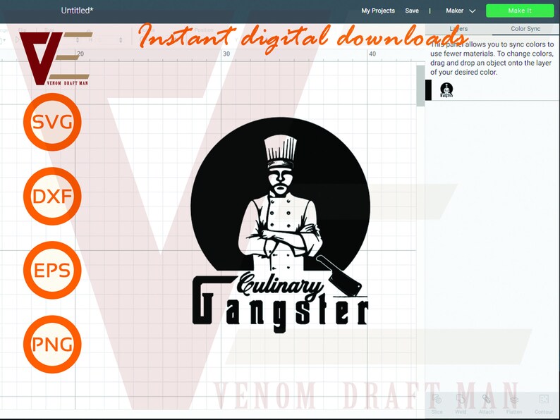 Culinary Gangster SVG Funny Kitchen Svg Chef SVG Files for - Etsy