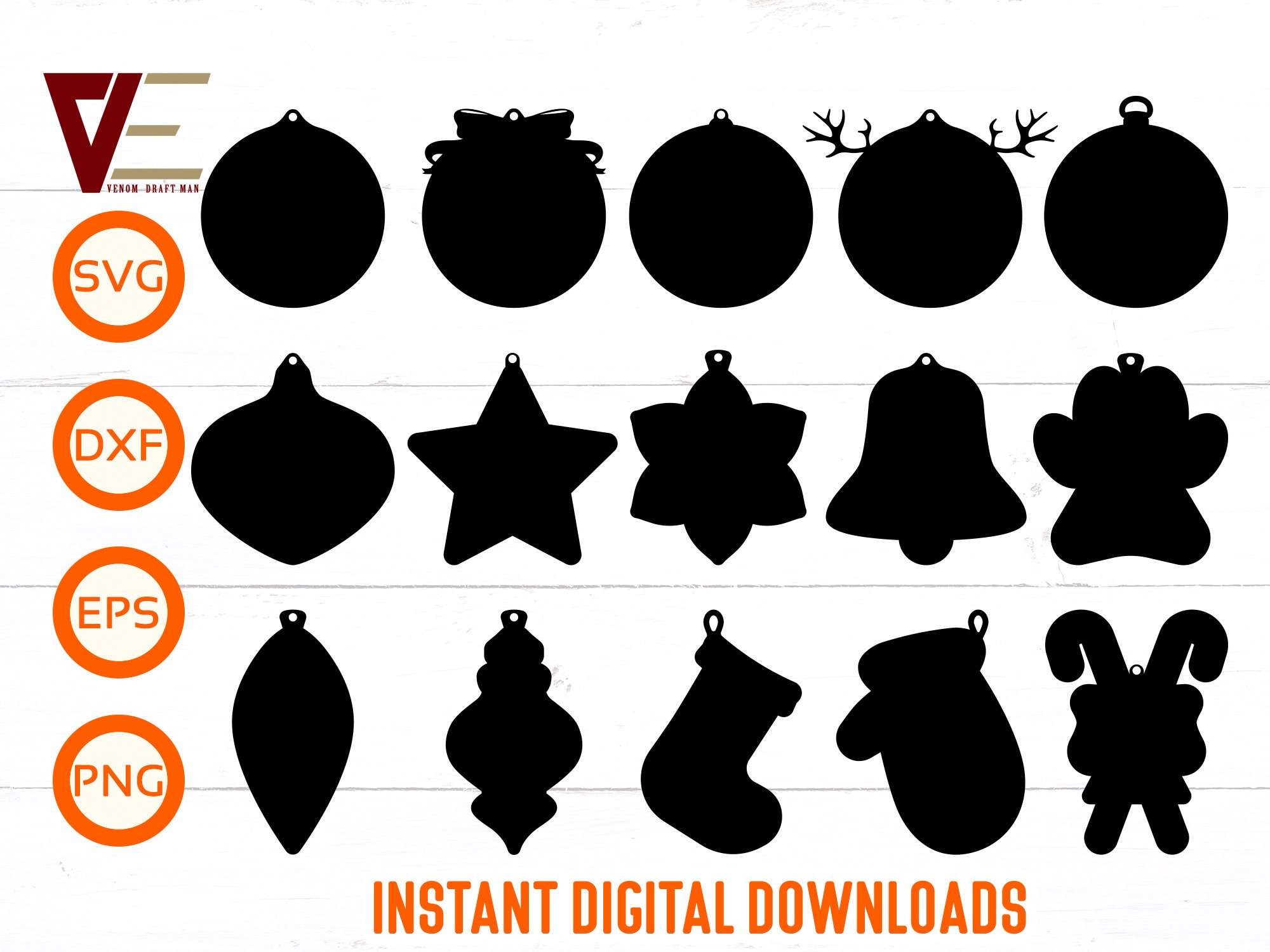 Blank Ornament Template Bundle DIY Christmas Tree Hanging - Etsy