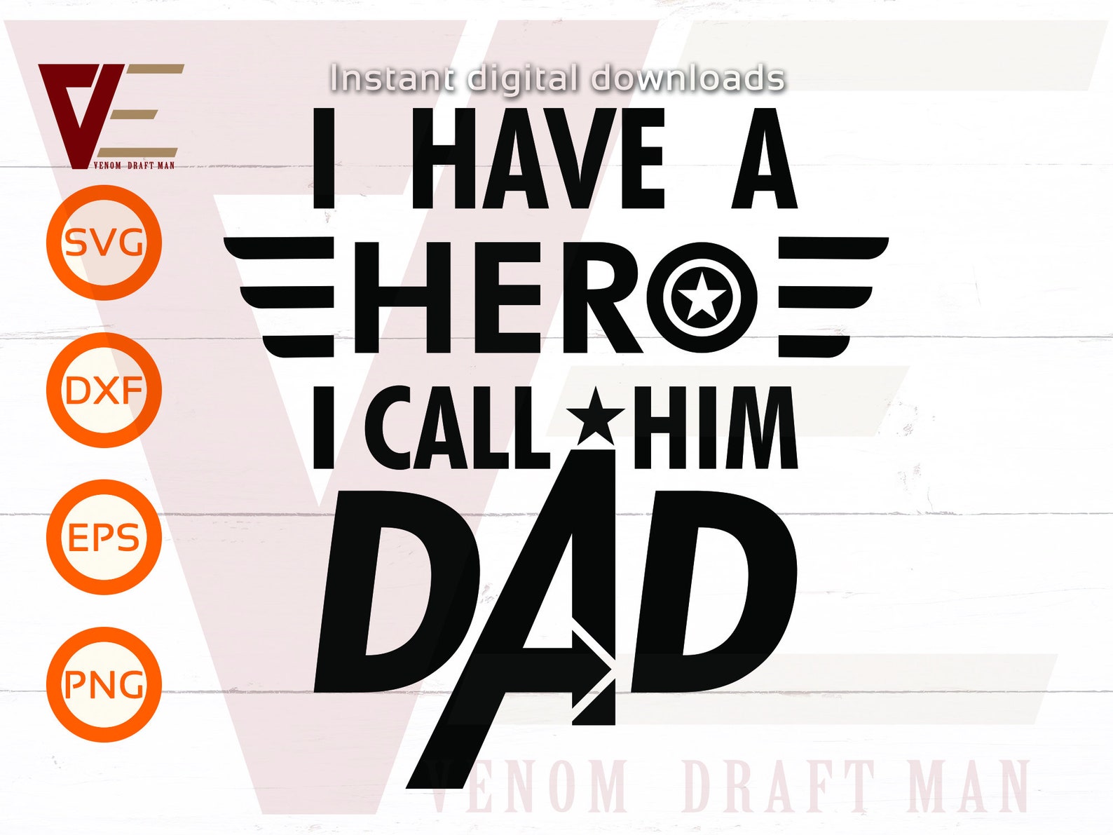 I Have A Hero I Call Him Dad Svg Super Dad Svg Father's | Etsy