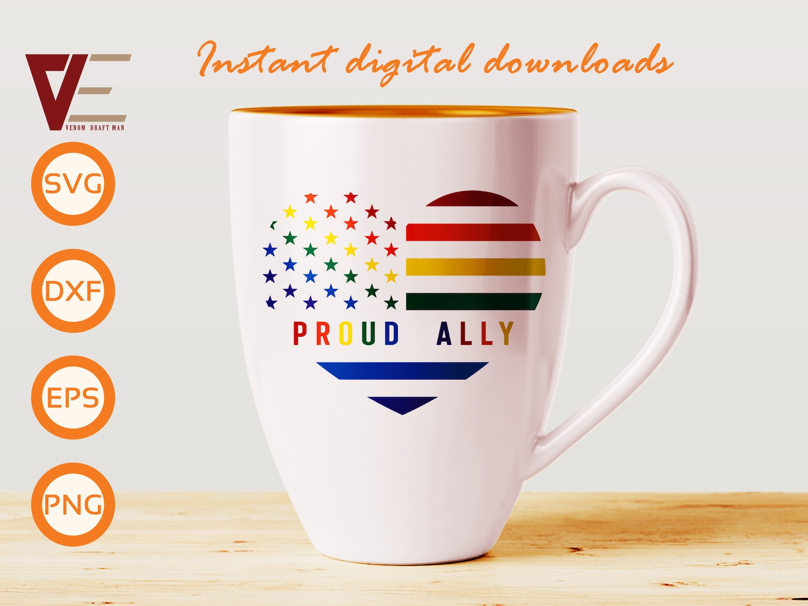 Proud Ally SVG Pride Month Svg DIY LGBTQ Apparel and More - Etsy