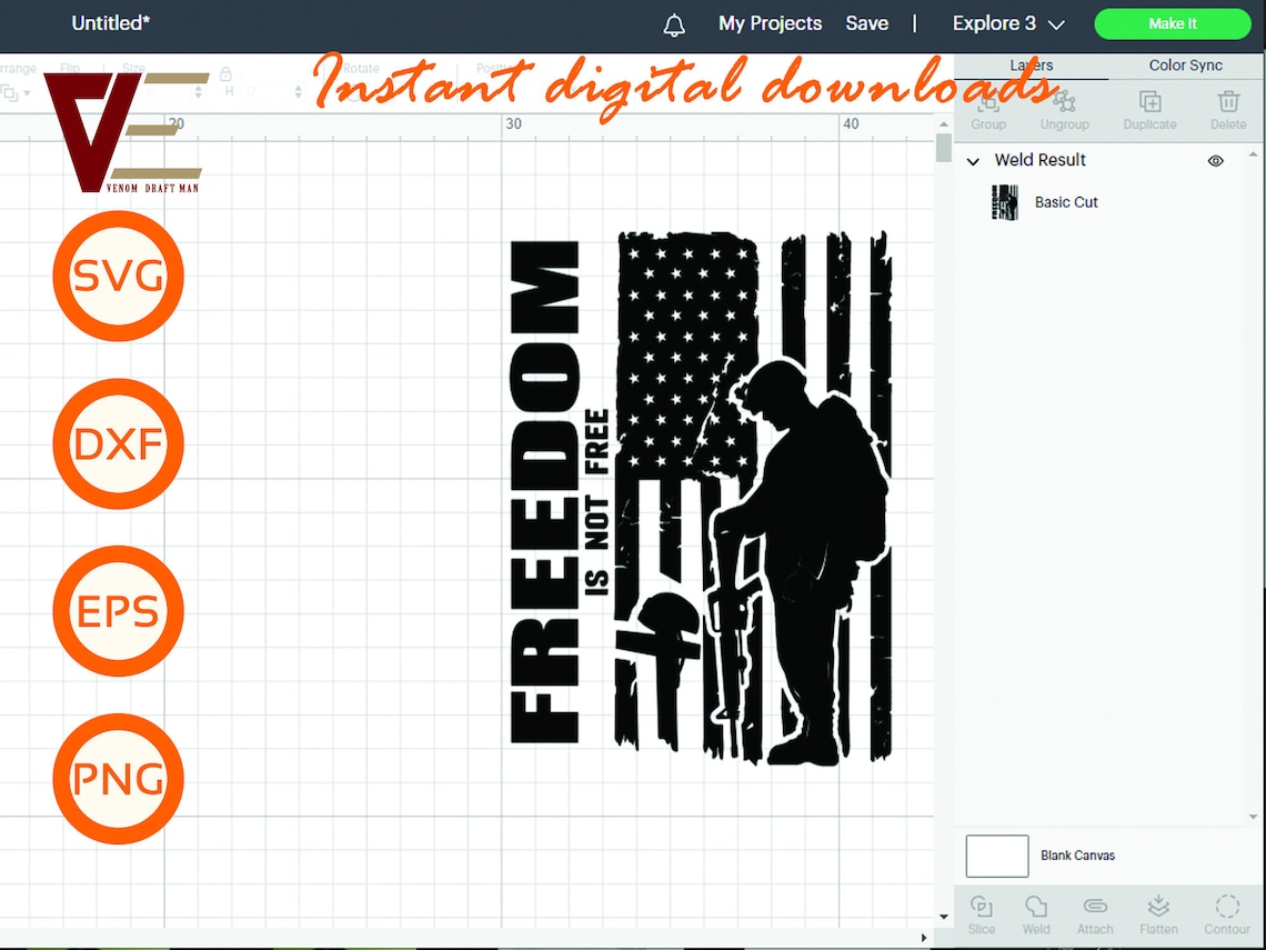 Freedom Isn't Free Distressed American Flag SVG Fallen - Etsy