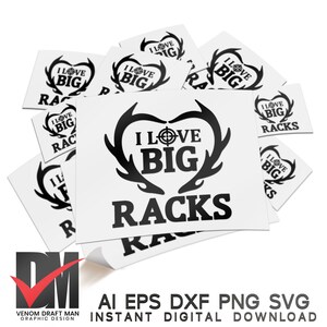 I Love Big Racks SVG, Antlers Heart Shape SVG, Deer Hunting SVG Designs ...