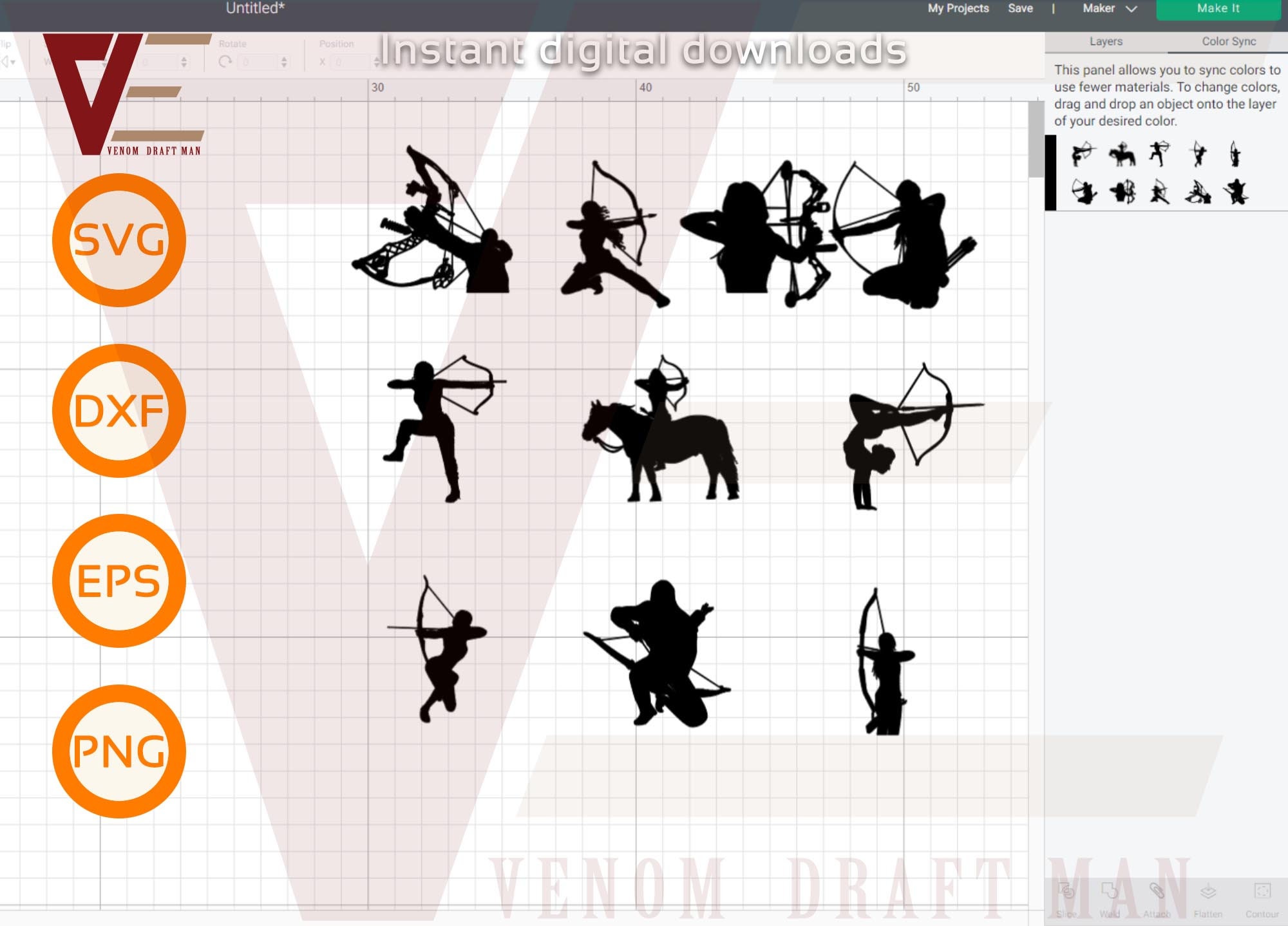 Archery Action Character Bundle SVG Girls Archery Svg Acher - Etsy