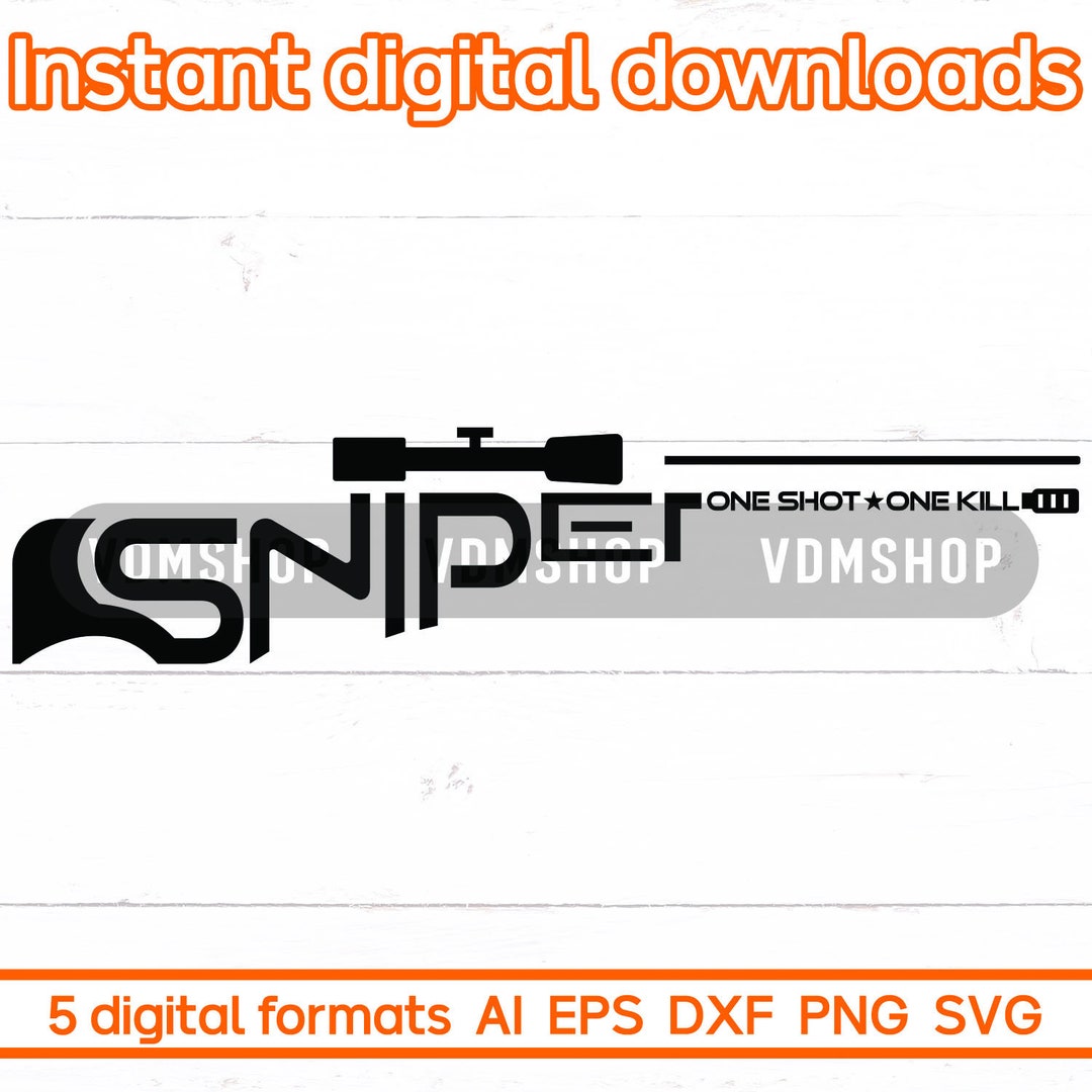 Sniper Rifle SVG, Sniper Logo SVG, Sniper Typography Designs Vector PNG ...