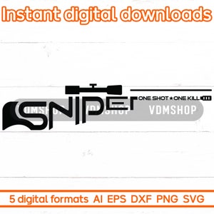 Sniper Rifle SVG, Sniper Logo SVG, Sniper Typography Designs Vector PNG ...