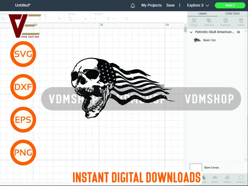USA Skull Flag Tattered Distressed Decal American Flag Skull - Etsy