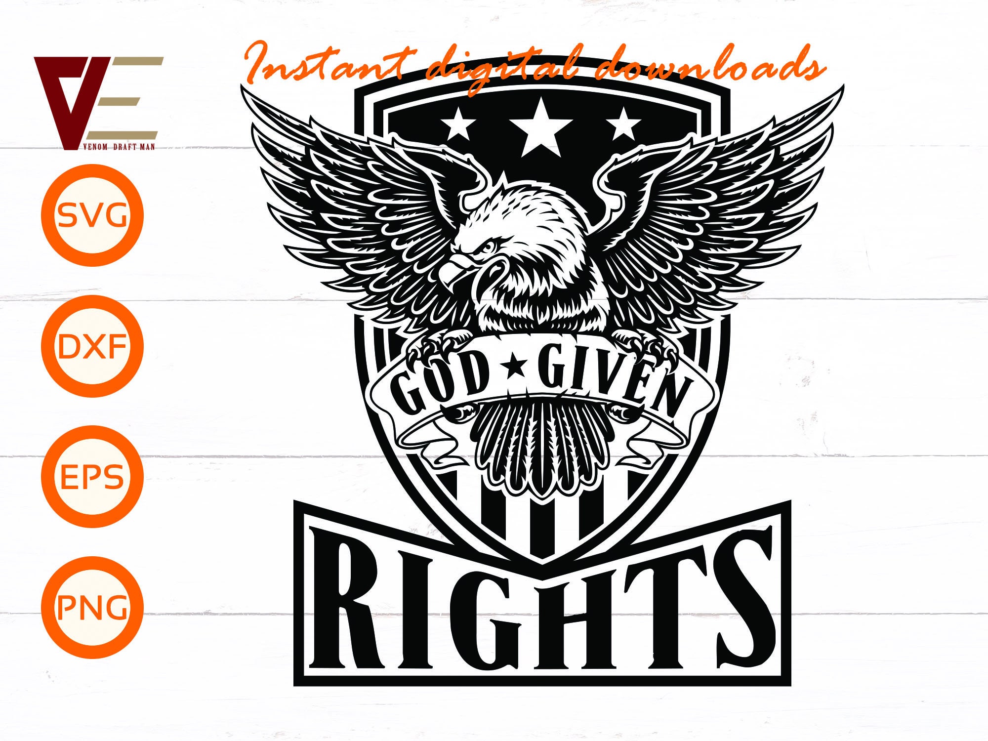 God Given Rights Svg 2nd Amendment Svg Eagle and American - Etsy