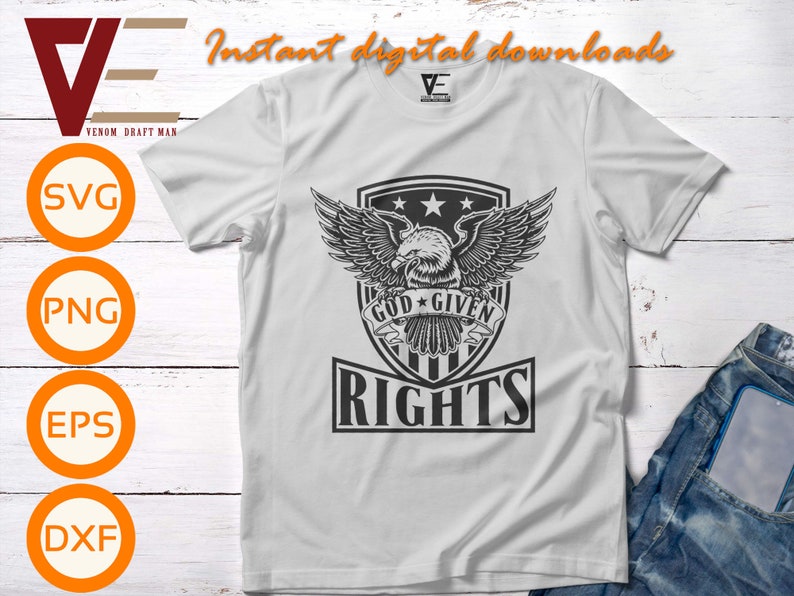 God Given Rights Svg 2nd Amendment Svg Eagle and American - Etsy