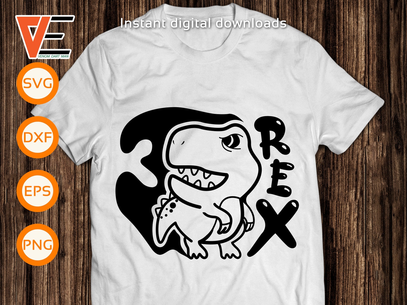 Three Rex SVG 3rd Birthday T-rex Cut File Third Birthday Funny - Etsy