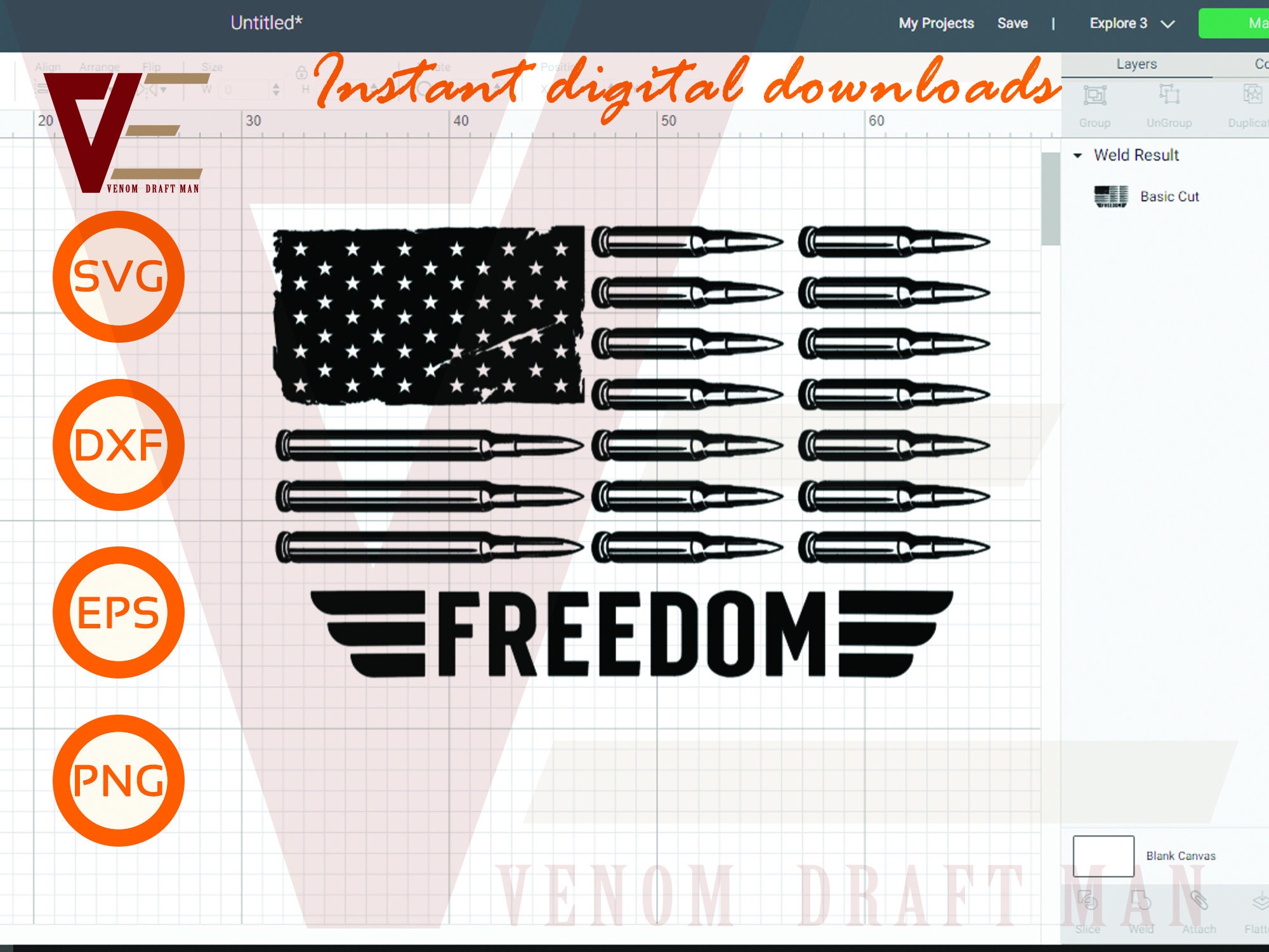Freedom Bullet Flag Svg Rifle Flag Svg American Flag SVG - Etsy