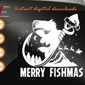 Merry Fishmas Svg, Funny Christmas Svg, Gift Design for Fishing Lovers ...
