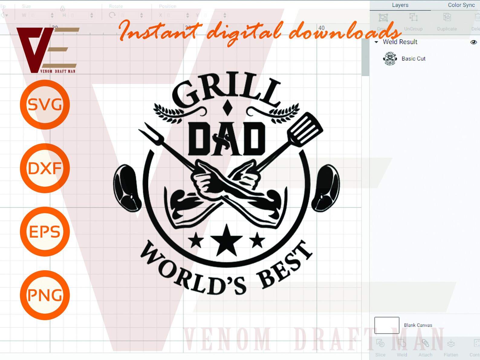 Grill Dad World's Best Svg Funny BBQ Svg Father's | Etsy