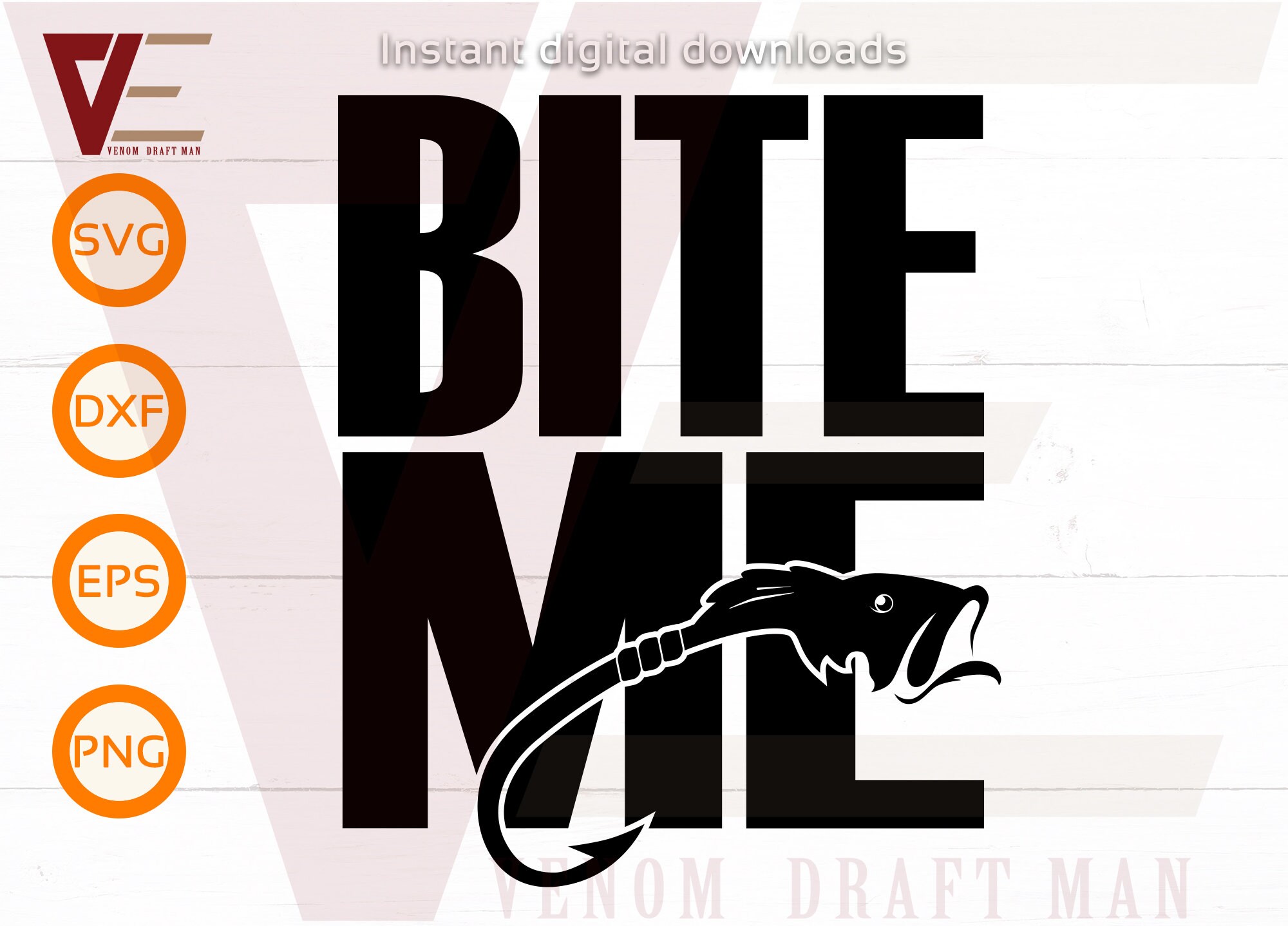 Bite Me Svg Fishing Svg Funny Hook Svg Files for Silhouette - Etsy UK