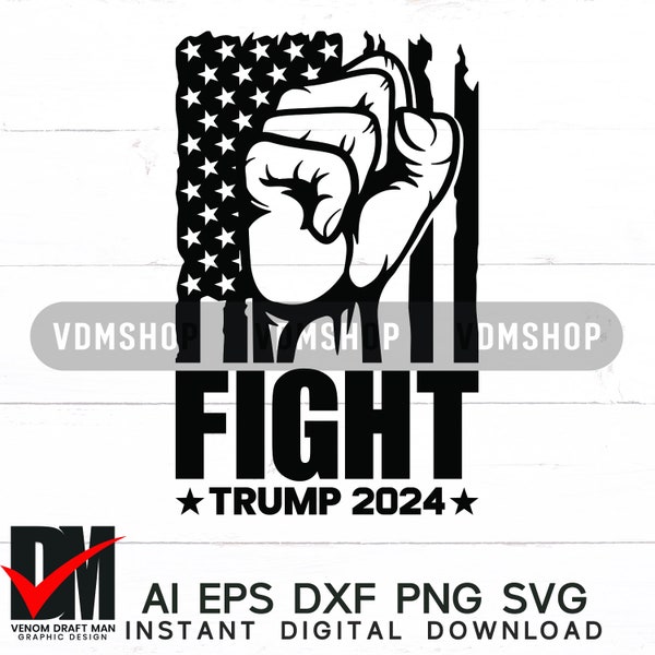 Trump Shirt Fight Silhouette - Etsy