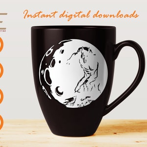 Werewolf Full Moon SVG, Halloween Wall Decals, Monster Decor Clipart ...