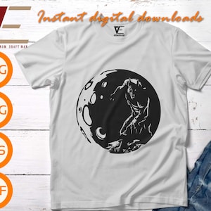 Werewolf Full Moon SVG, Halloween Wall Decals, Monster Decor Clipart ...