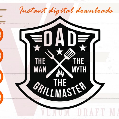 Dad the Man the Myth the Grillmaster Svg Funny BBQ SVG - Etsy