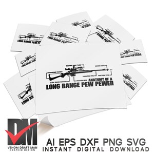 Anatomy of A Long Range SVG, Sniper Vector, Funny 2nd Amendment Svg ...