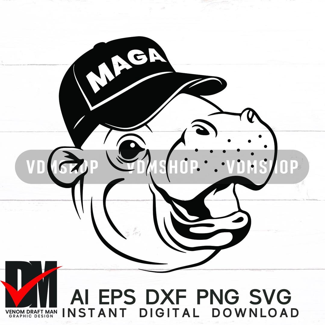 Moo Deng MAGA Svg, Moo Deng for Trump Svg, Baby Hippo Moo Deng Svg ...