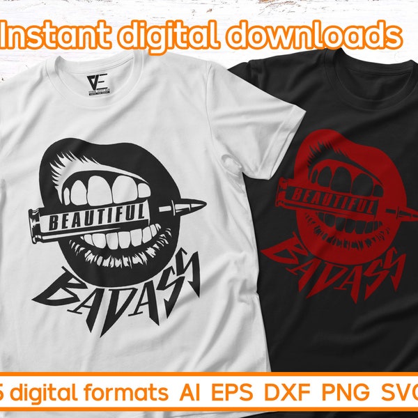 Beautiful Badass Svg - Etsy