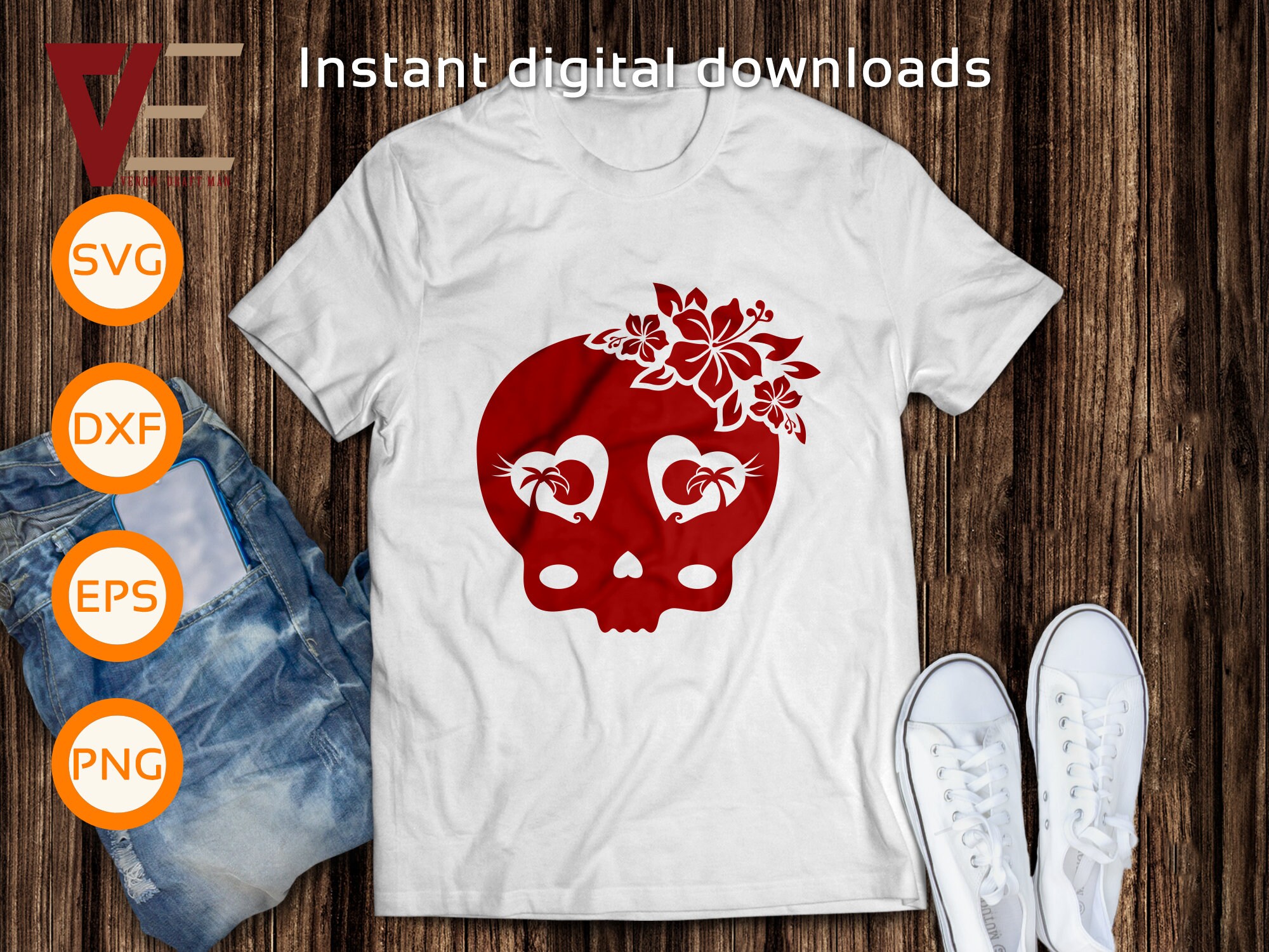 Skull Files svgdxfepspng Digital Download Cute Skull Svg Files For ...