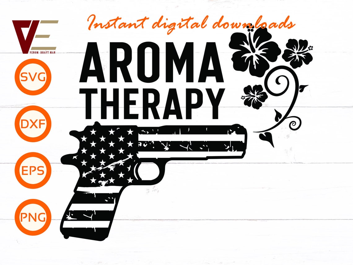 Distressed Gun Flag SVG Handgun and Hibiscus SVG Funny Aroma - Etsy