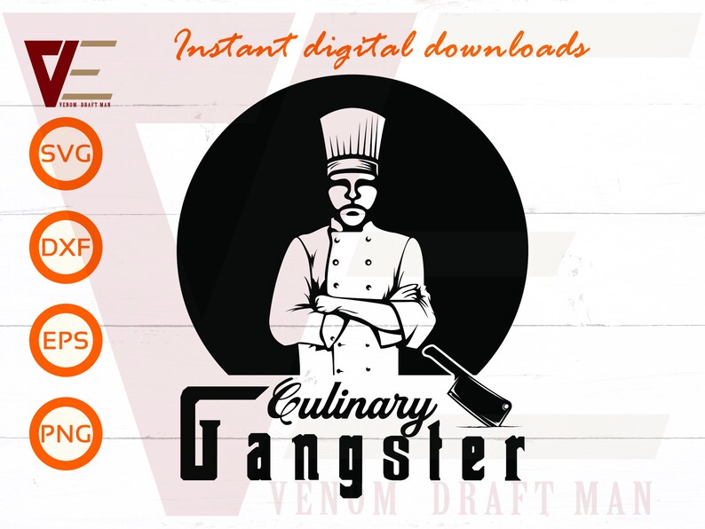 Culinary Gangster SVG Funny Kitchen Svg Chef SVG Files for - Etsy