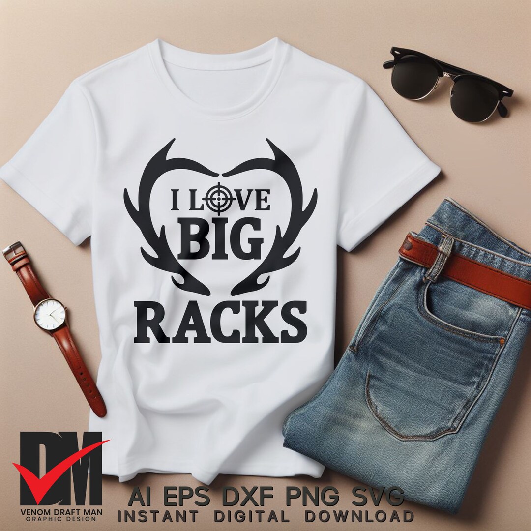I Love Big Racks SVG Antlers Heart Shape SVG Deer Hunting - Etsy UK