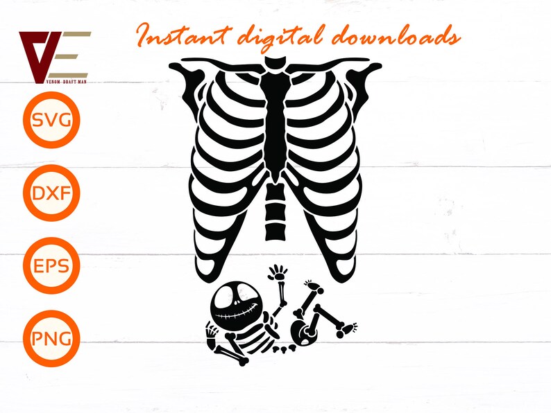 Baby Skeleton SVG Pregnant Skeleton SVG Maternity Baby - Etsy