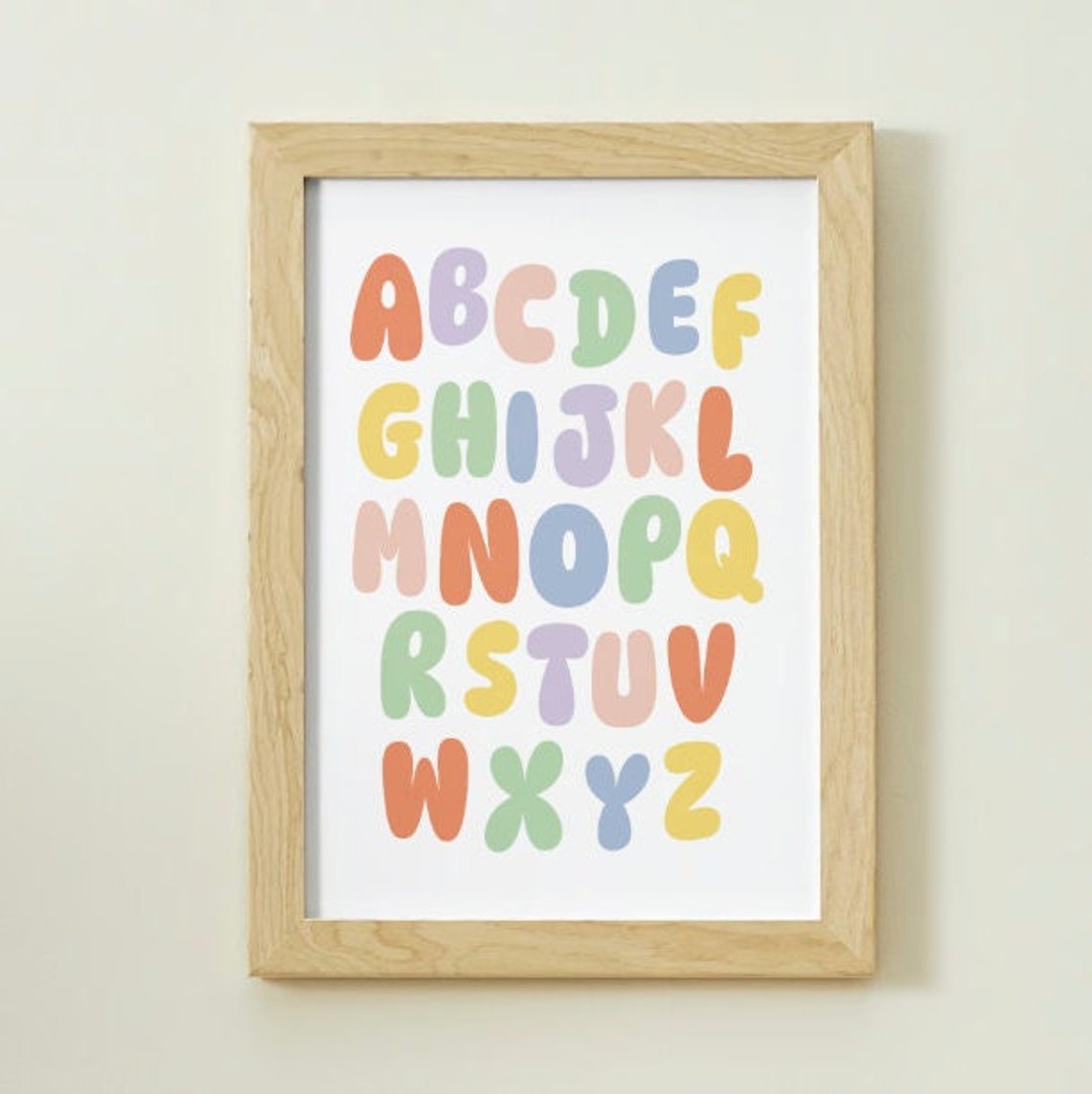Fun & Colorful Alphabet Poster Nursery and Kids Room ABC Printable ...
