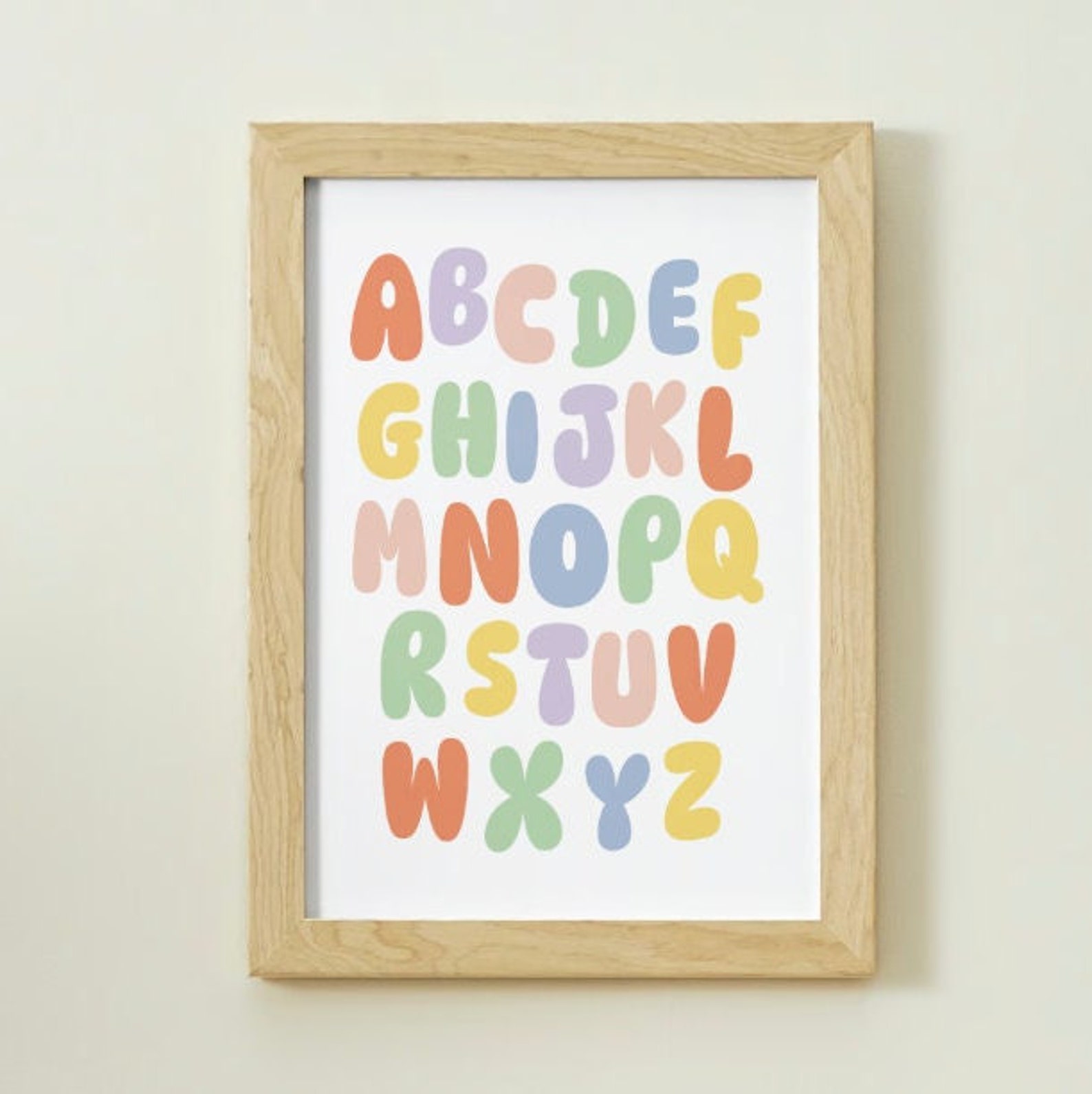 Fun & Colorful Alphabet Poster Nursery and Kids Room ABC Printable ...