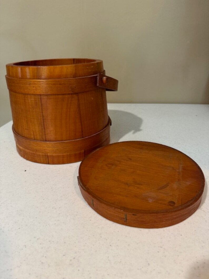 Large Wood Sugar Bucket With Lid Brentwood Handle - Etsy