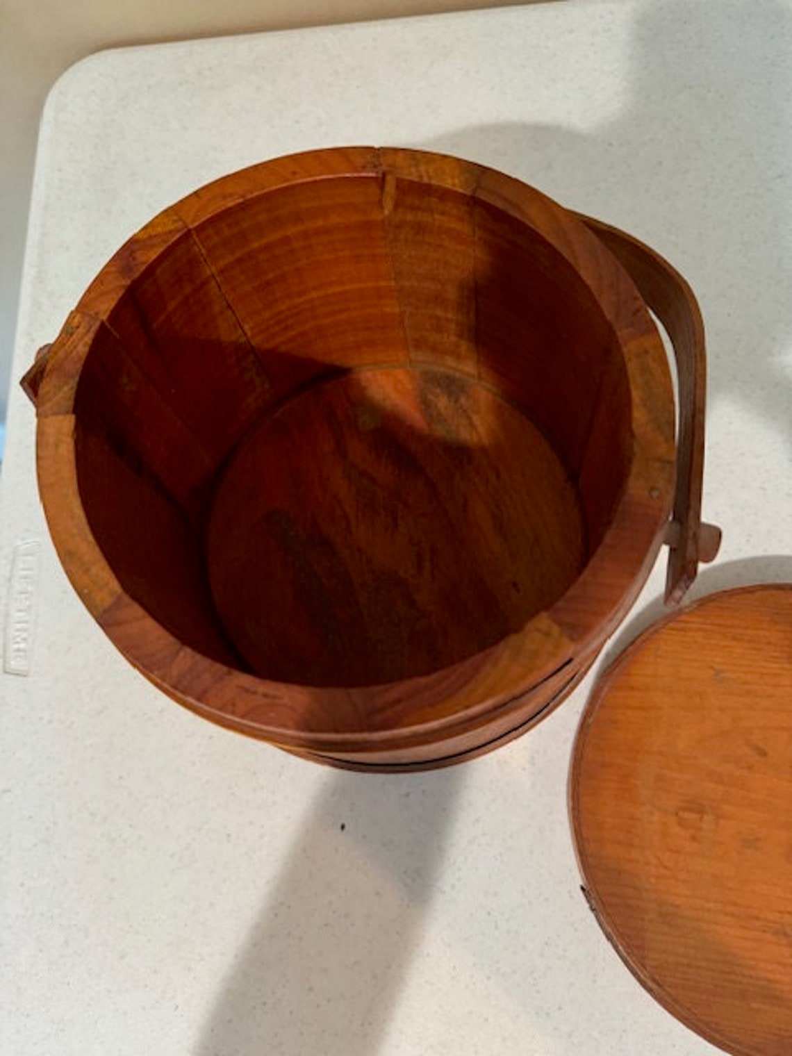 Large Wood Sugar Bucket With Lid Brentwood Handle - Etsy