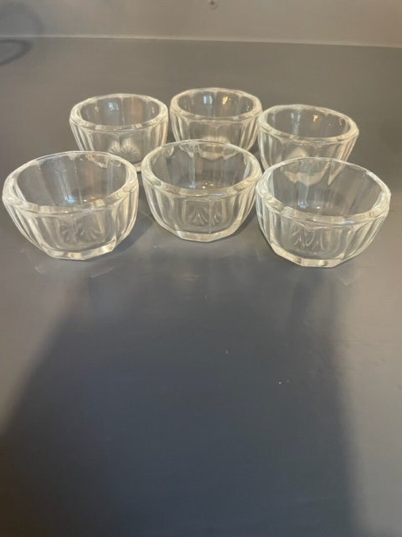 Antique Glass Open Salt Cellars Individual Salt Dip Dishes 1.5 Set of 6 ...