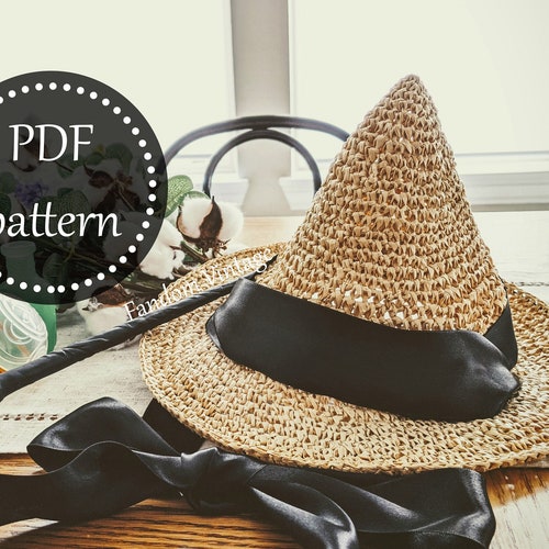 Summer Witch Straw Hat Crochet Pattern PDF Download - Etsy