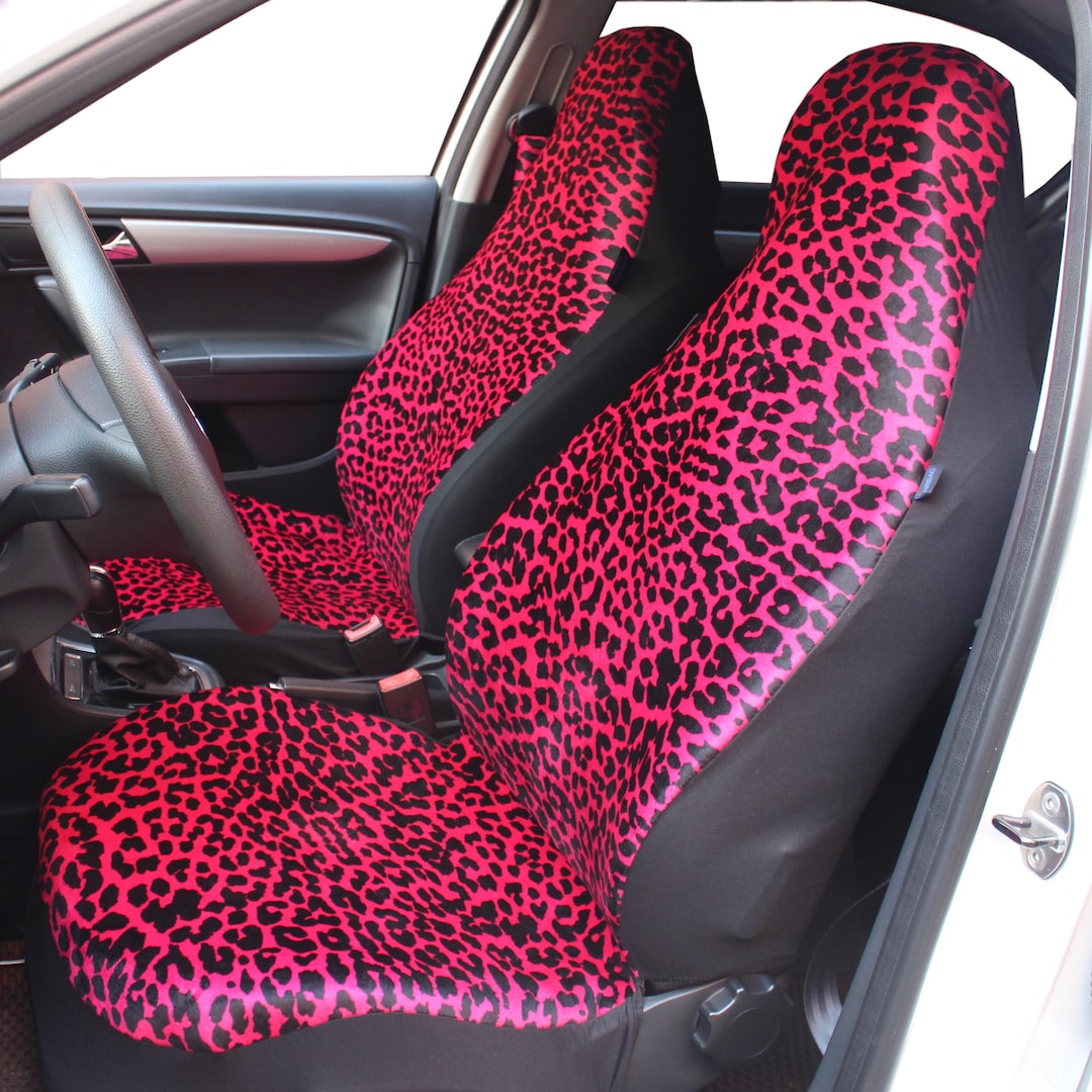 Cheetah Velvet Fuchsia Comfy Car Seat Covers for Vehicles Front Sets ...