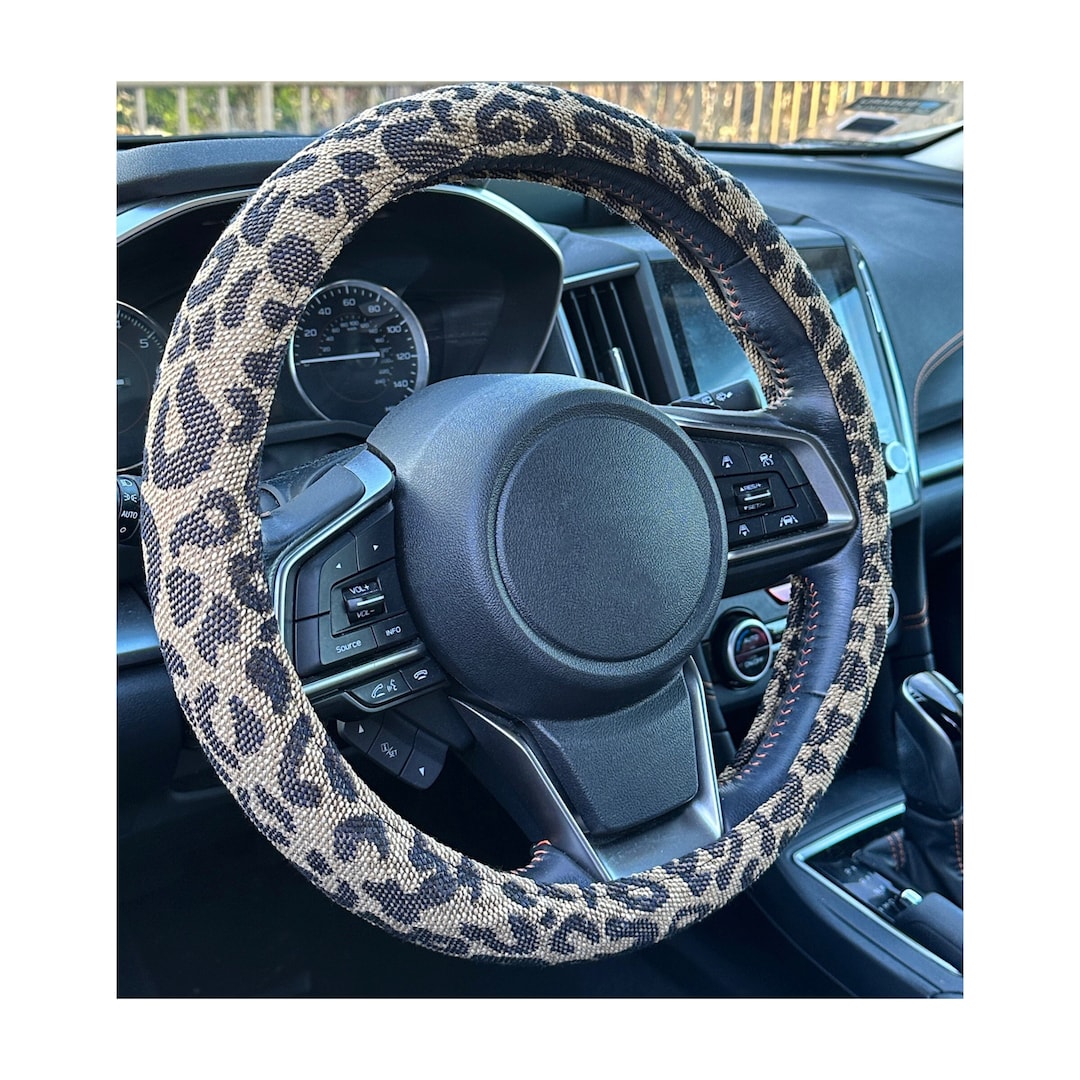 Leopard Cheetah Two-tone Universal Car Steering Wheel Cover, Animal ...