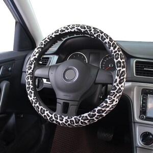 Leopard Cheetah Print Steering Wheel Cover: Universal Fit Car Decor ...