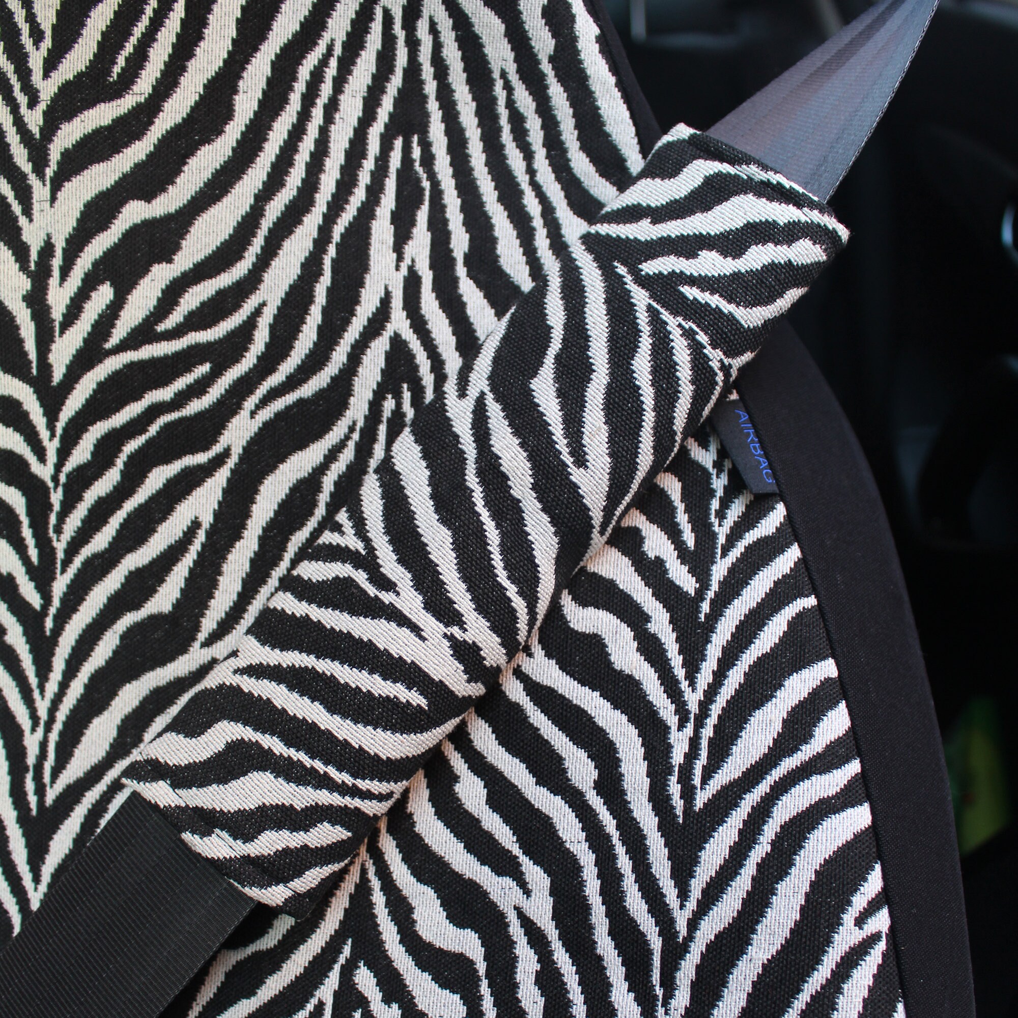 Handmade Zebra Print Car Seat Covers: Front Set With Steering Wheel ...