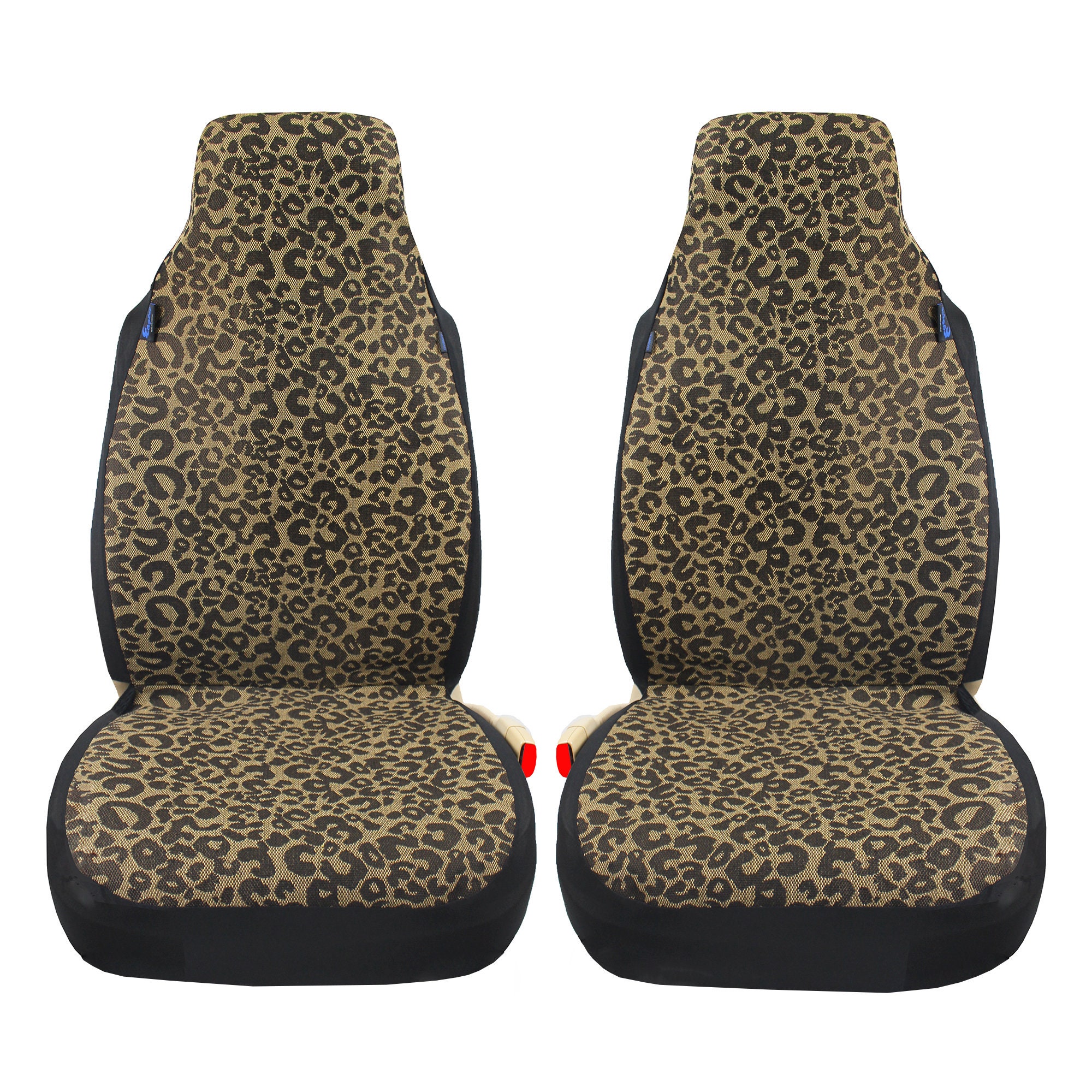 Leopard Cheetah Print Car Seat Covers: Universal Fit, 5-PC Set, Gift ...