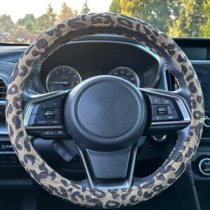 Leopard Cheetah Print Steering Wheel Cover: Universal Fit Car Decor ...