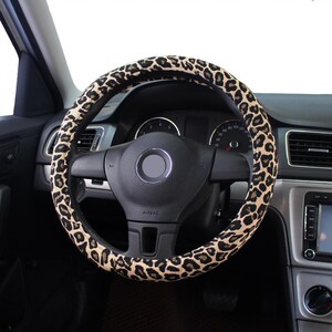 Leopard Cheetah Print Steering Wheel Cover: Universal Fit Car Decor ...