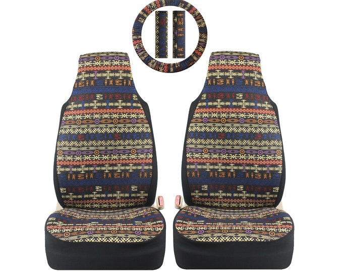 Aztec Hippie Car Seat Covers With Matching Steering Wheel Cover and ...
