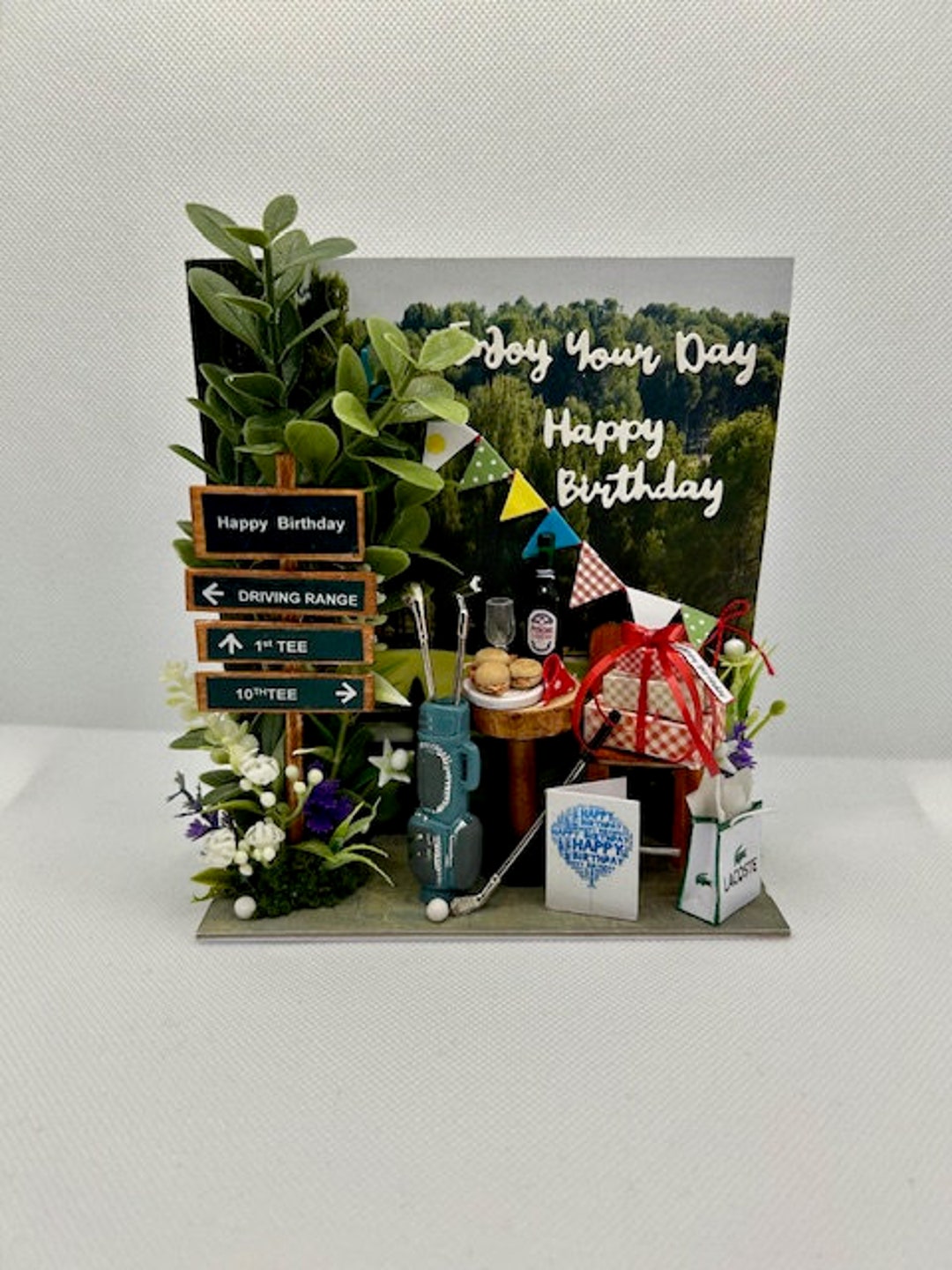 3D Birthday Card, Golfing Card, Handmade Card, Luxury Card, Keeps Sake ...