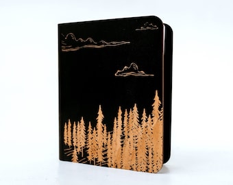 Wooden Notebook With Natural Leather / A5 / Wood Book Personalized ...