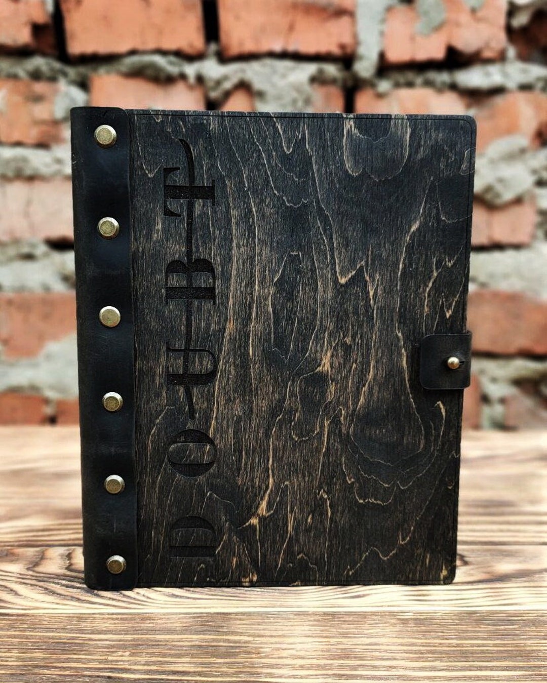 Natural Wooden Notebook With Leather / A5 / Wood Book Personalized ...
