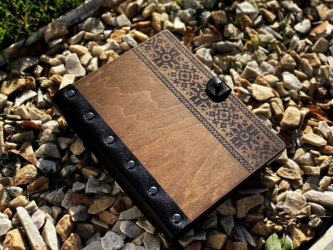 Wooden Notebook With Natural Leather / A5 / Wood Book Personalized ...