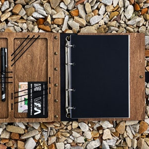 Wooden Notebook With Natural Leather / A5 / Wood Book Personalized ...