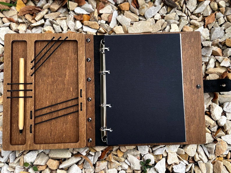 Wooden Notebook With Natural Leather / A5 / Wood Book - Etsy